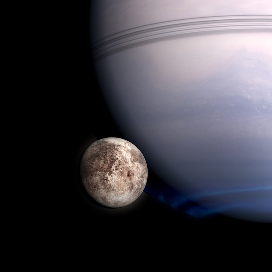 Fictional Alien Gas Planet 8k With Rings And Three Moons 3D Model ...