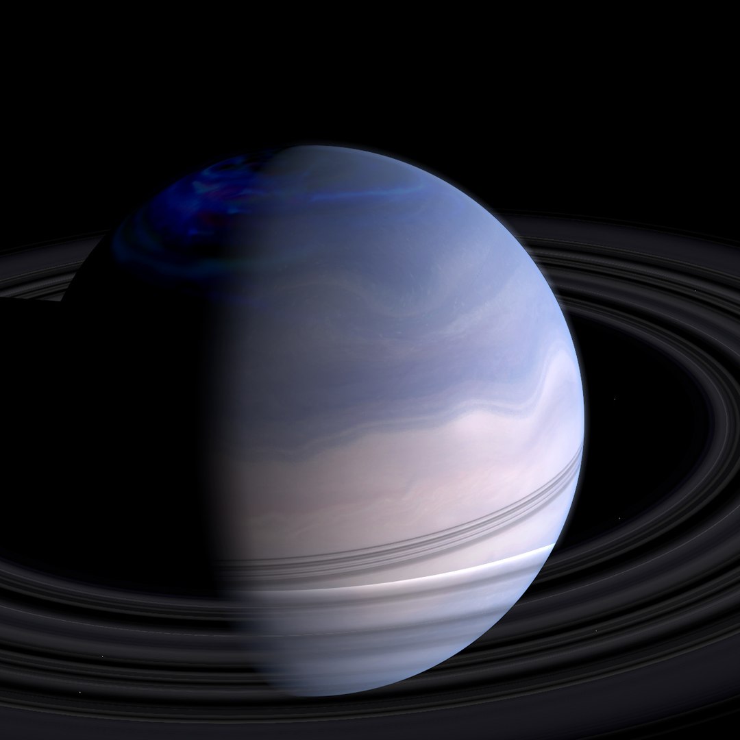 Fictional Alien Gas Planet 8k With Rings And Three Moons 3D Model ...