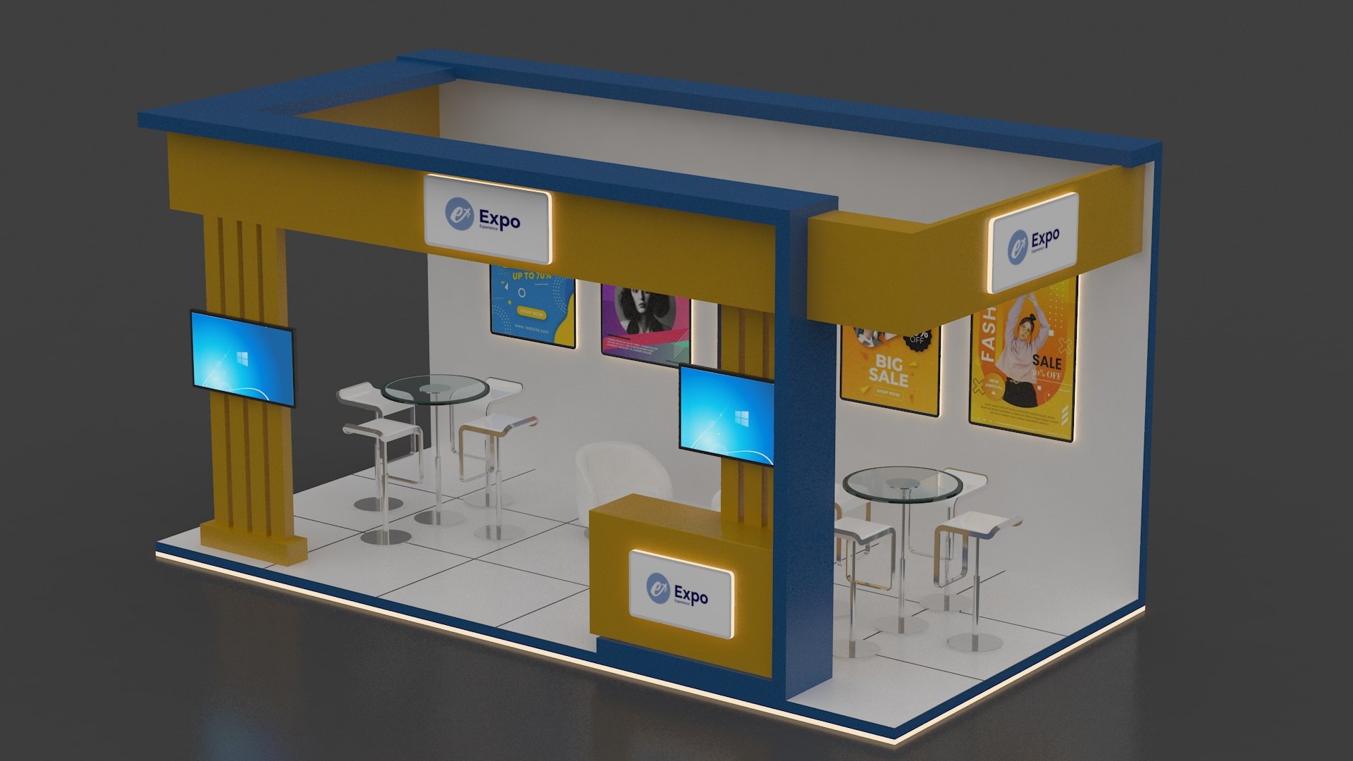 6x3 Exhibition Booth Idea 3D Model - TurboSquid 2260518