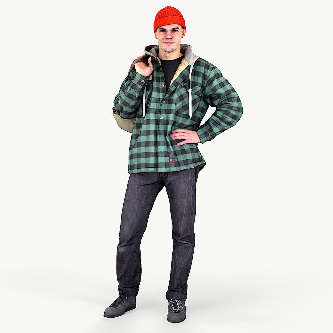 Smirk Guy In An Orange Hat 3D Model - TurboSquid 2085865