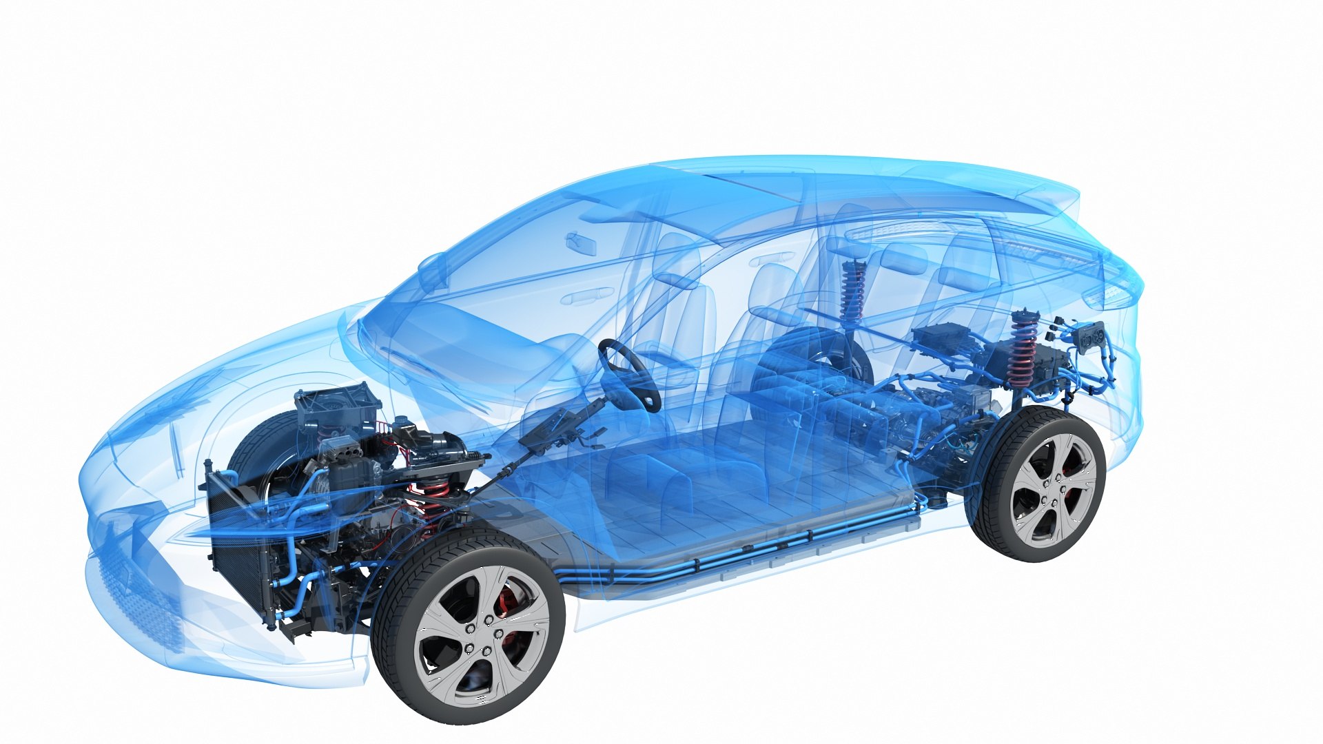 3D Electric SUV Chassis X-Ray Model - TurboSquid 1990754