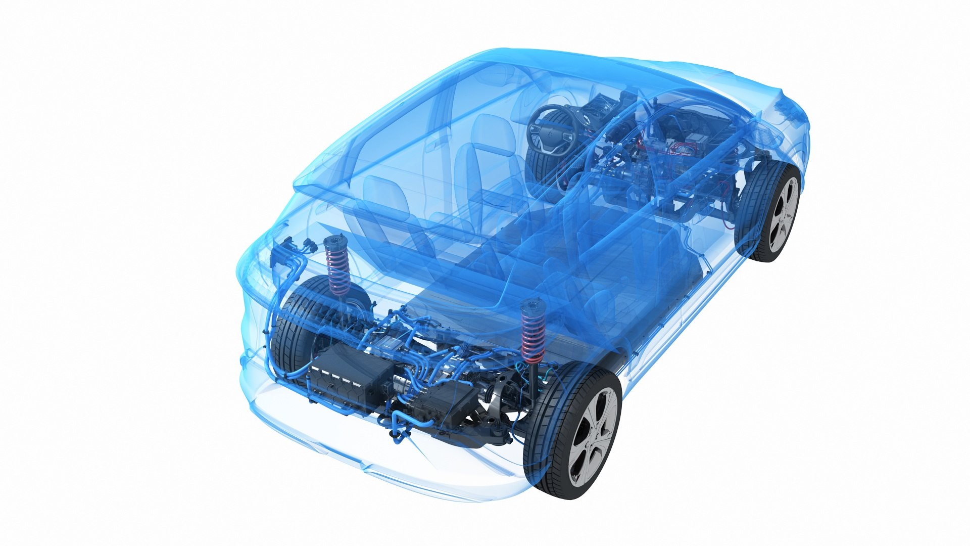 3D Electric SUV Chassis X-Ray Model - TurboSquid 1990754