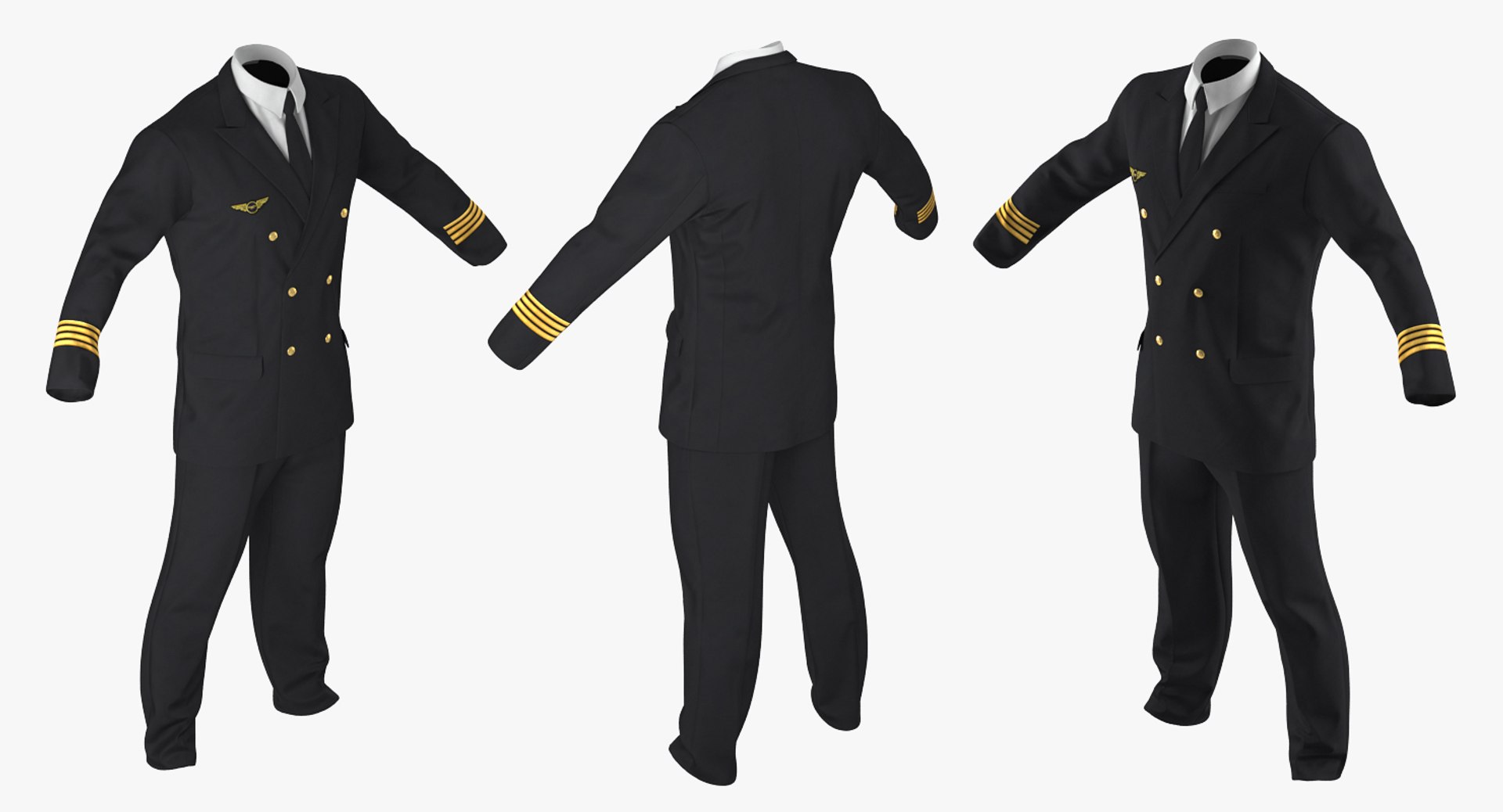 airline pilot 3d model