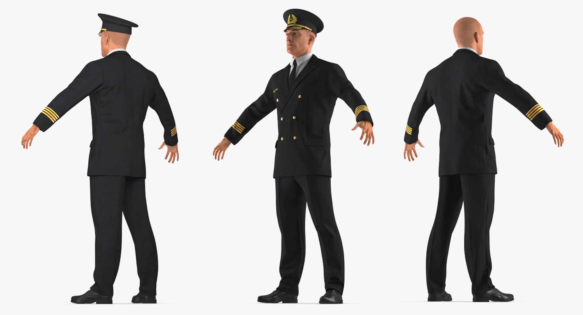 airline pilot 3d model