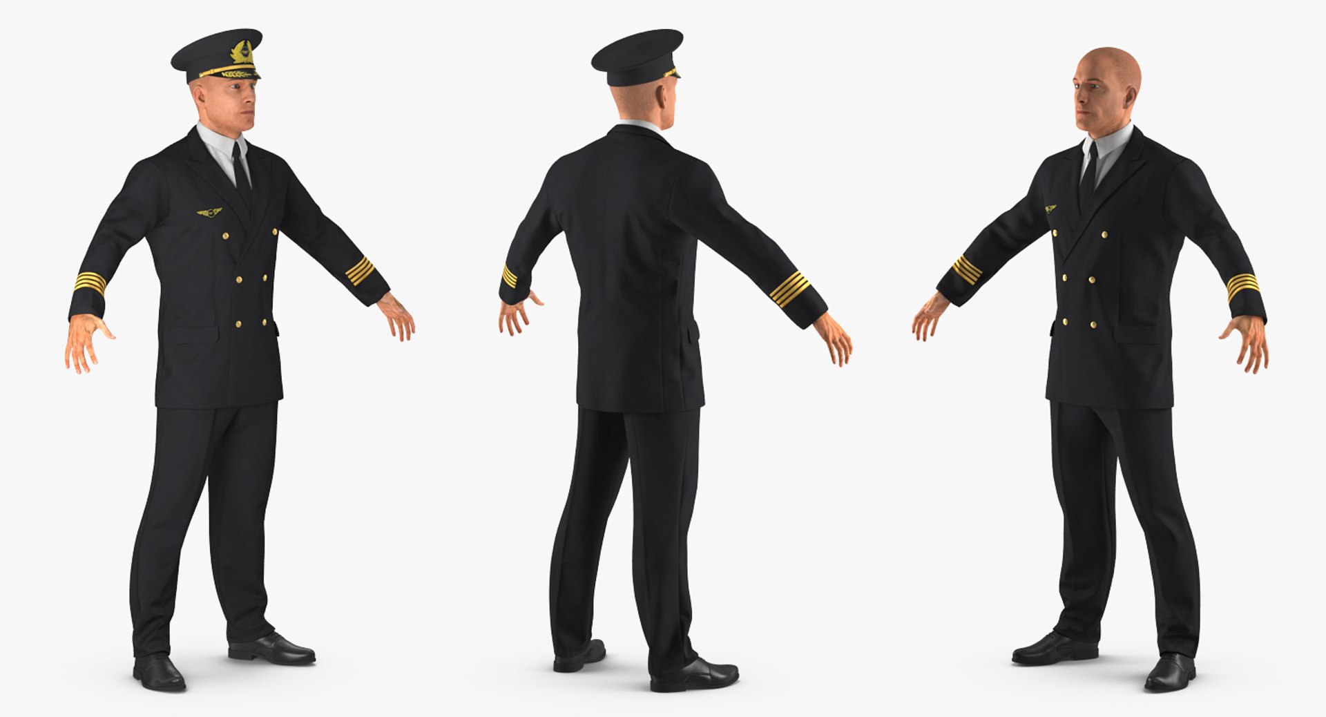 airline pilot 3d model