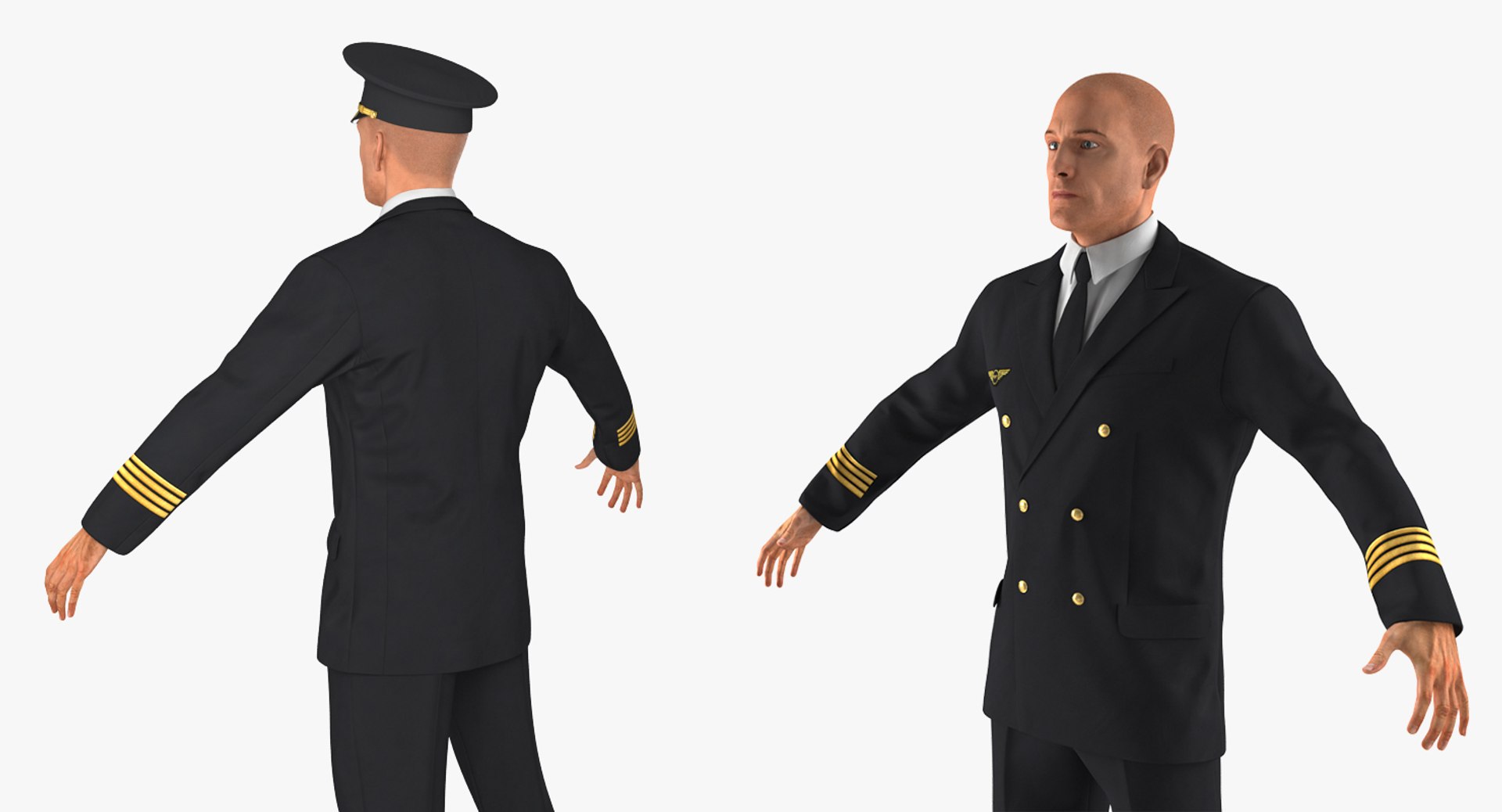 airline pilot 3d model