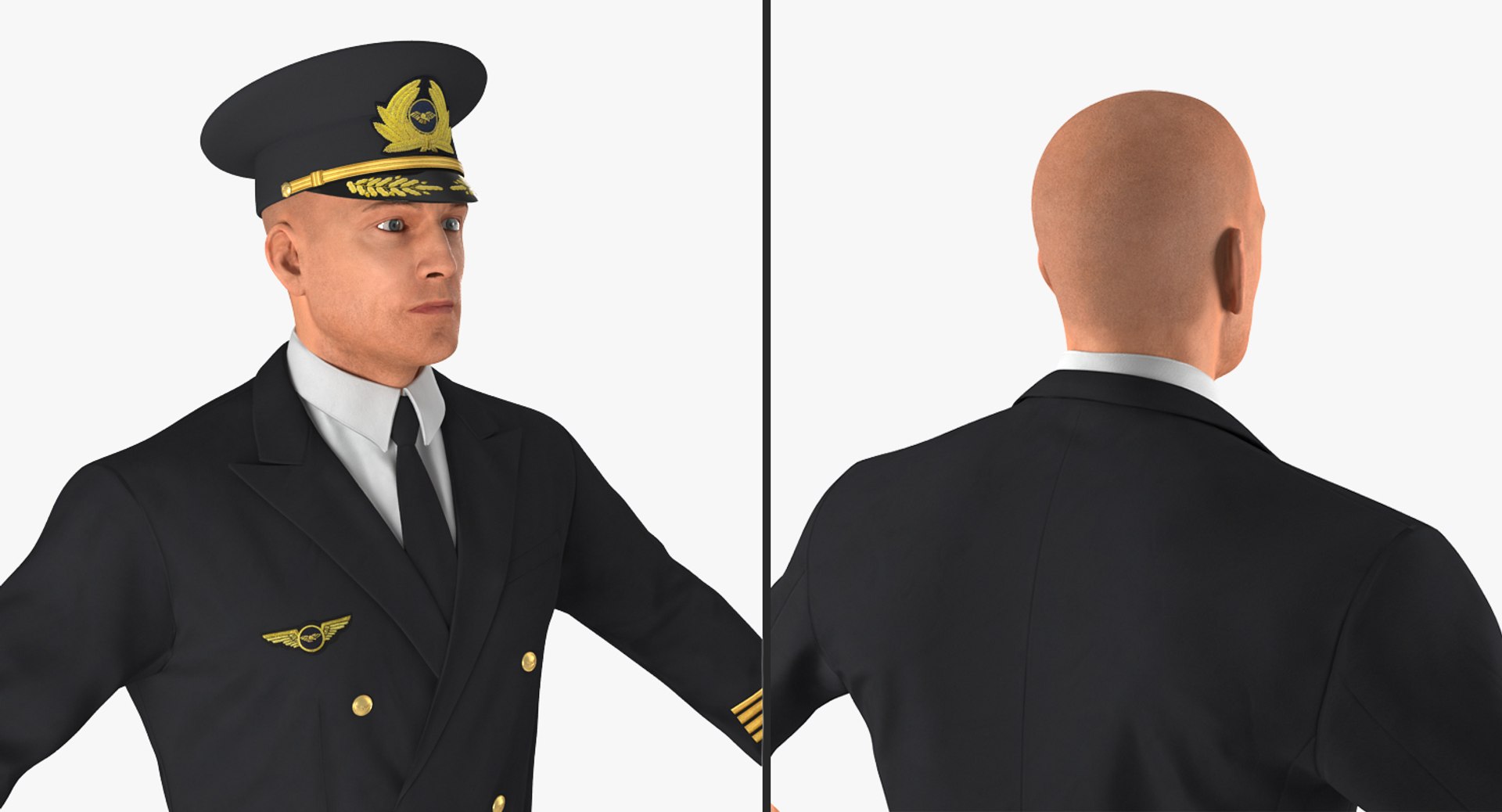 airline pilot 3d model