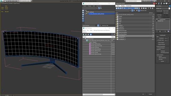 3D model Curved Ultrawide Gaming Monitor - TurboSquid 1859949