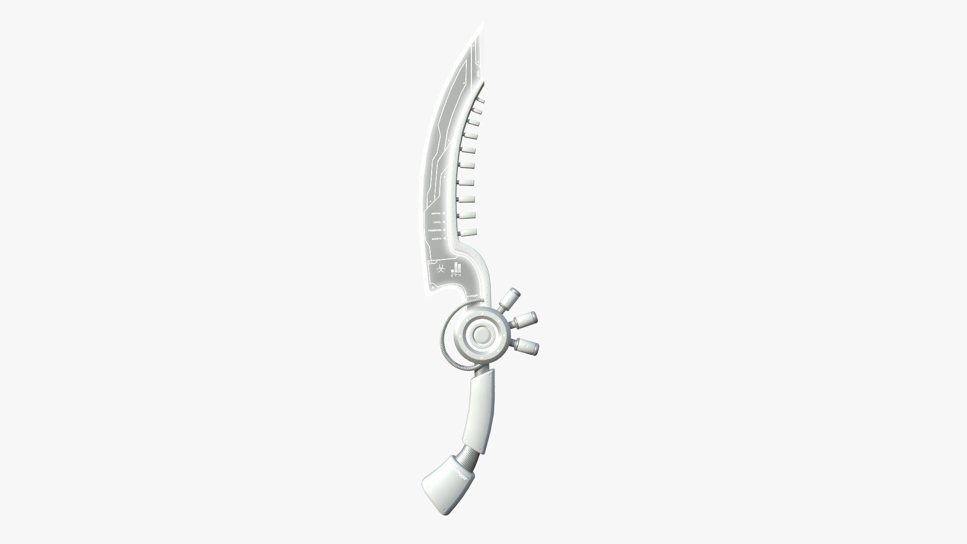 SciFi Dagger A06 Full White - Sci Fi Weapon Design 3D Model ...