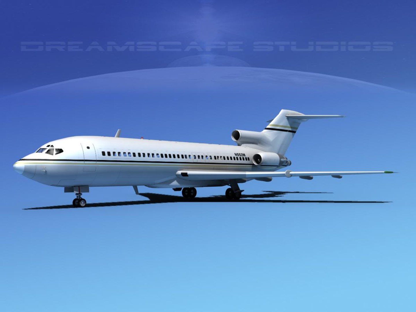 boeing 727 jet 727-100 3d model