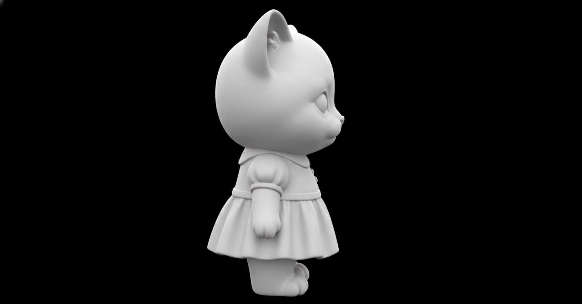 Cute Cat Girl Figurine 3D Model - TurboSquid 2559899