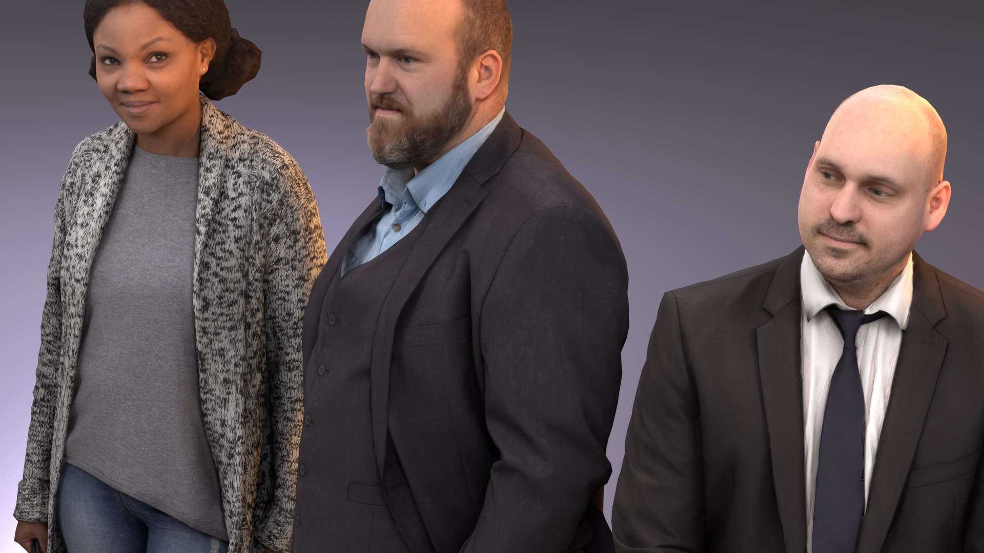 3D Model Pose People SixPack 002 - Group Of 6 3D Scanned Persons For ...