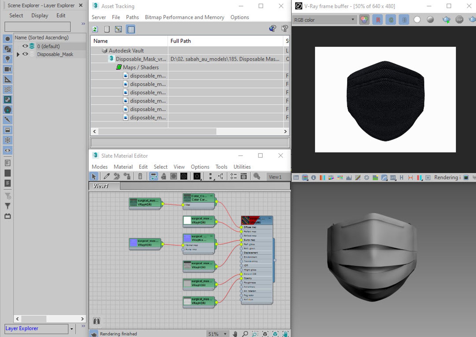 3 layer Disposable Mask PBR 3D model - TurboSquid 1862513
