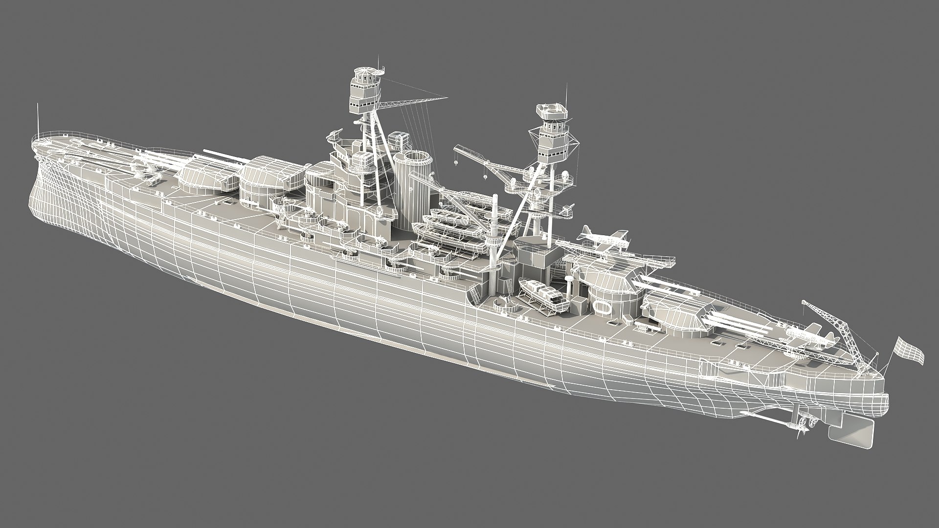 3D USS Oklahoma BB-37 model - TurboSquid 2086978