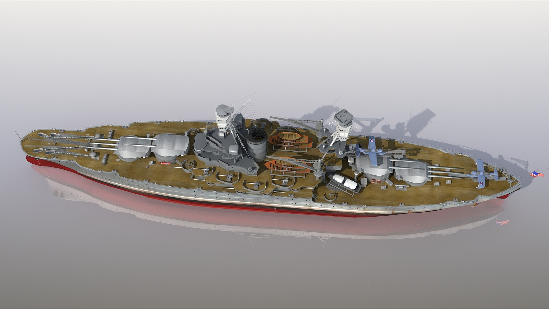 3D USS Oklahoma BB-37 model - TurboSquid 2086978