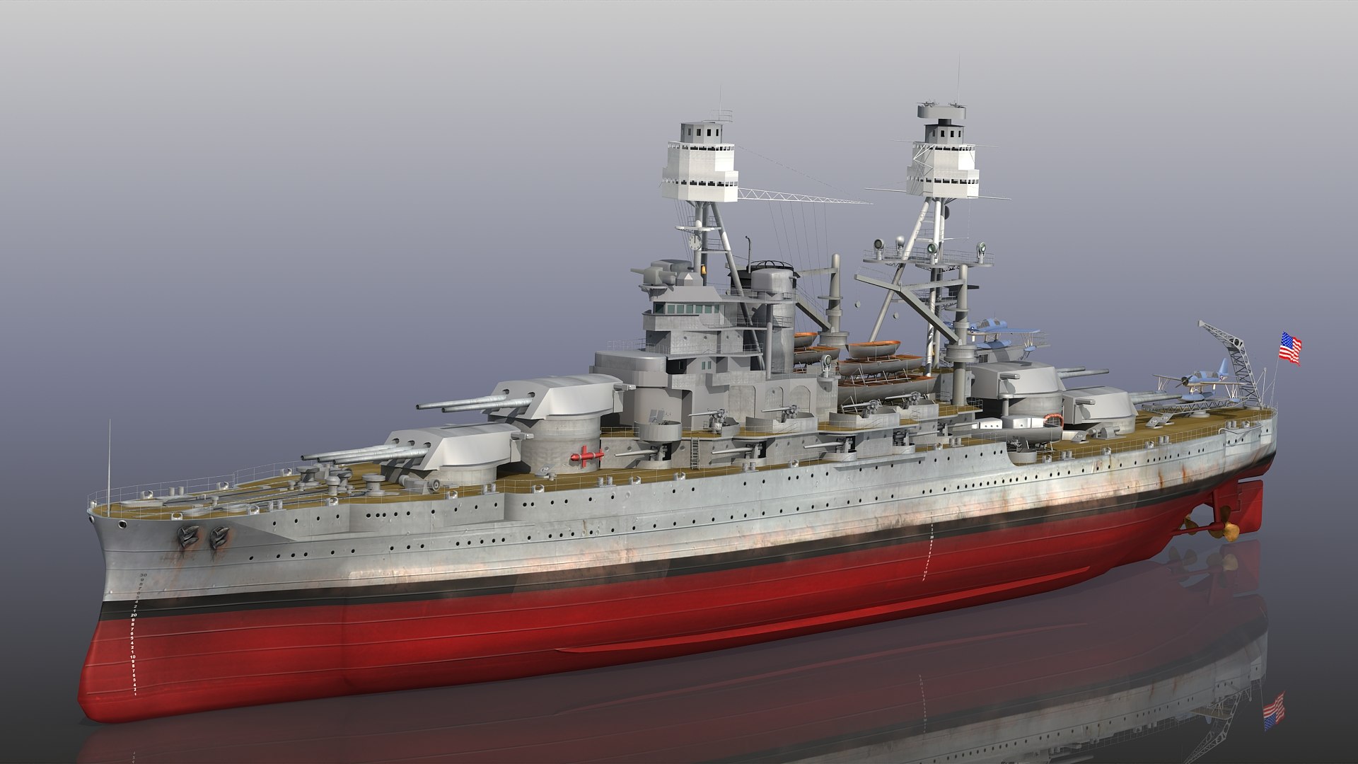 3D USS Oklahoma BB-37 Model - TurboSquid 2086978