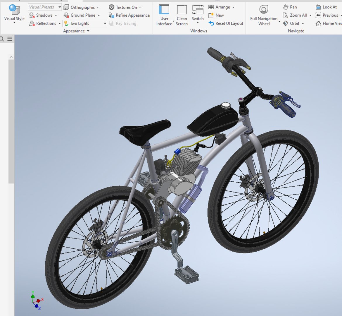 MOTORISED PUSH BIKE BICYCLE MOTOR CYCLE PETROL ENGINE MOTORIZED 3D ...