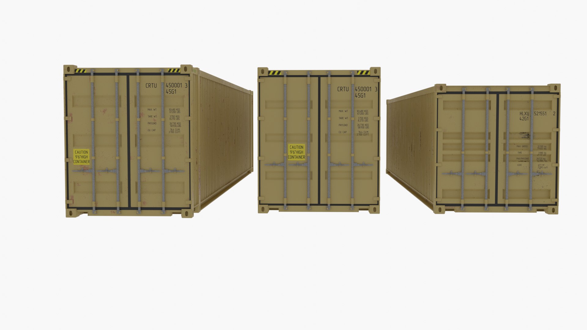 Containers 40ft And 45ft Set 3D Model - TurboSquid 2035239