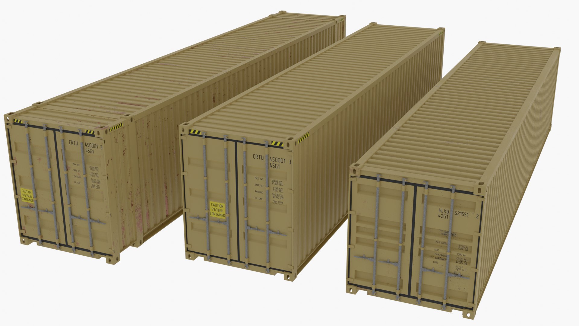 Containers 40ft And 45ft Set 3D Model - TurboSquid 2035239