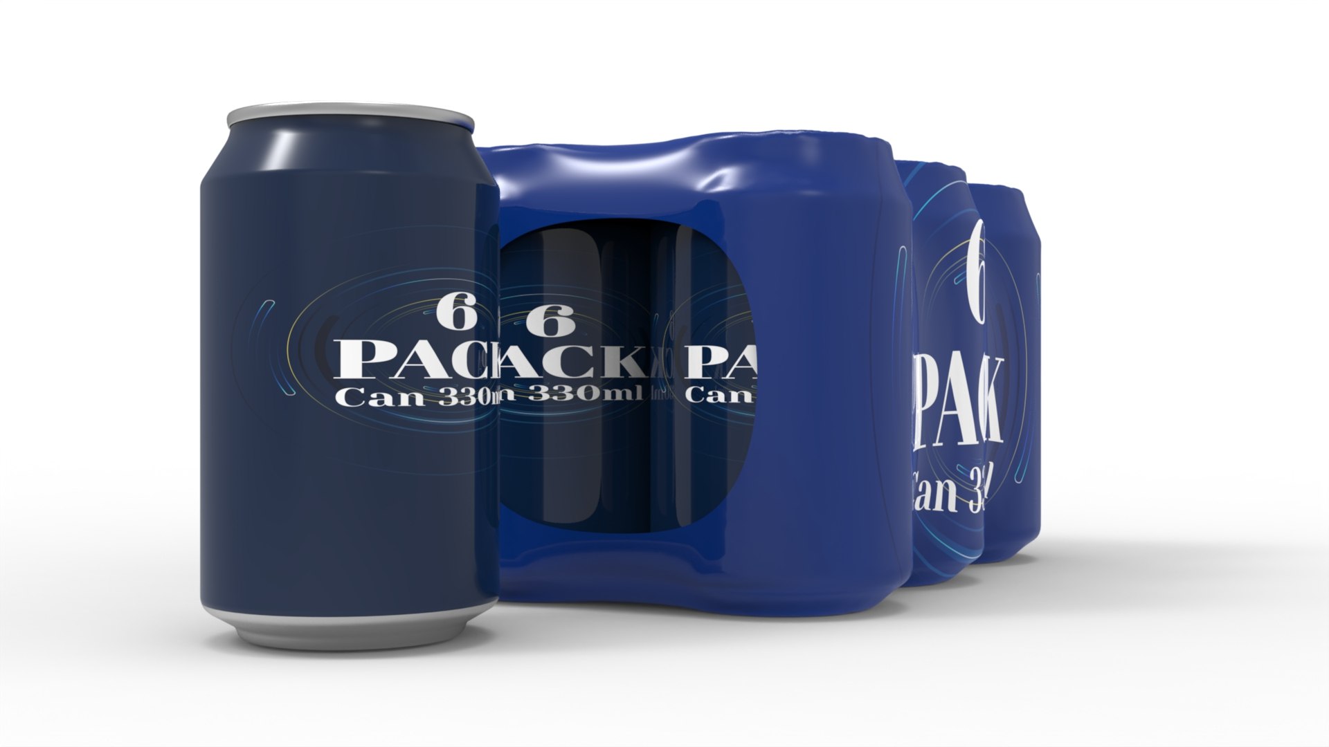 3D Six Pack Packaging Beverage Soda Cans 330ml - TurboSquid 2227015