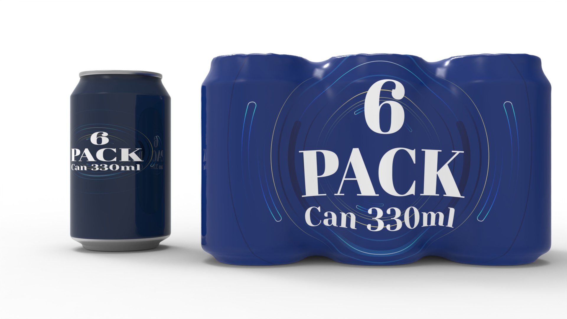 3D Six Pack Packaging Beverage Soda Cans 330ml - TurboSquid 2227015