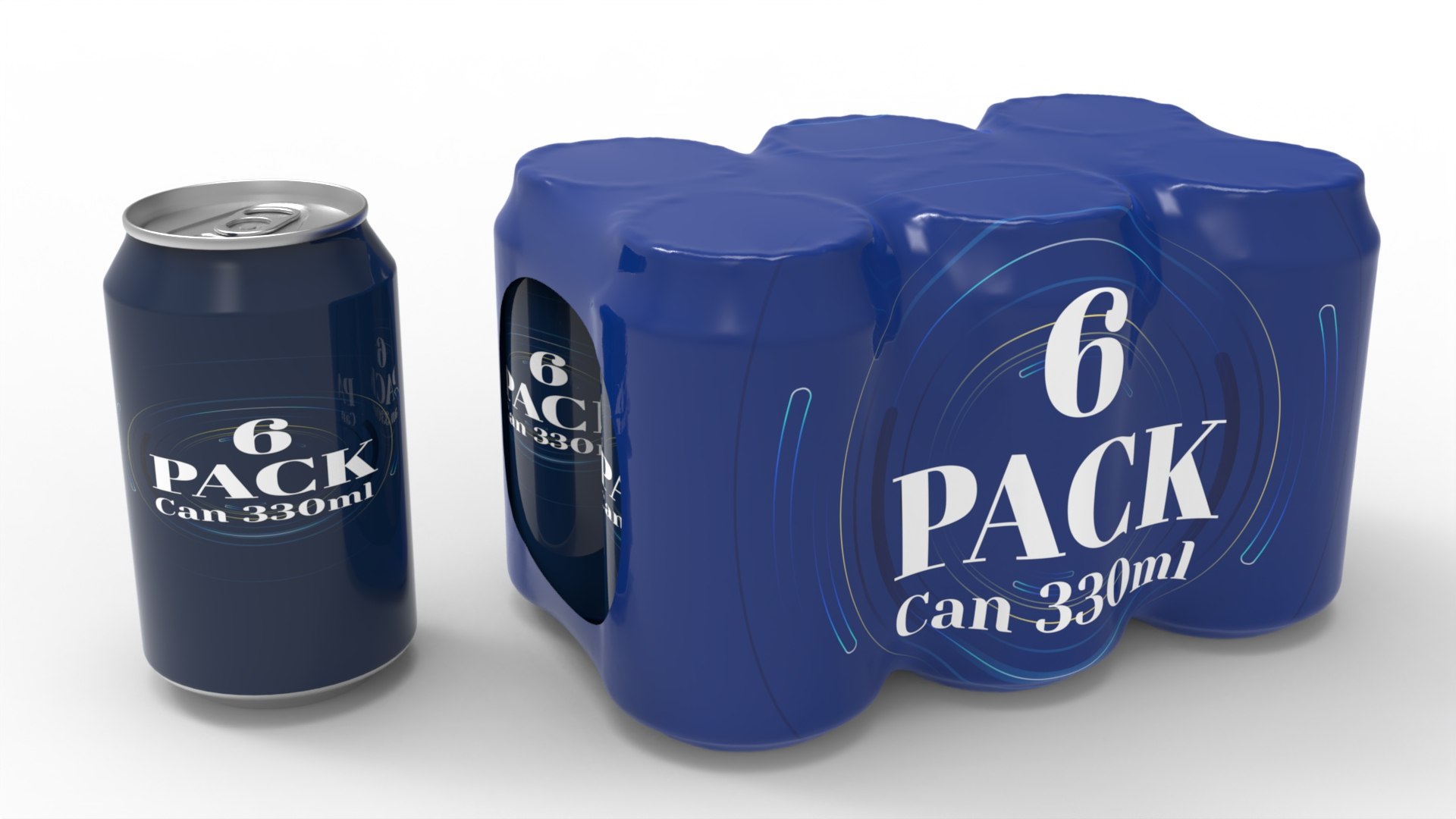 3D Six Pack Packaging Beverage Soda Cans 330ml - TurboSquid 2227015