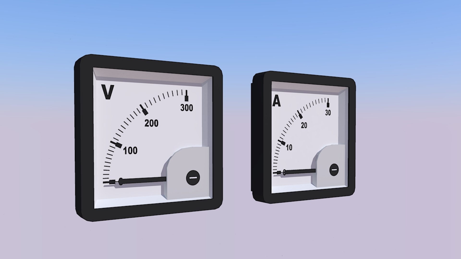 3D Analog Panel Voltmeter - Ampere Meter - TurboSquid 2133550