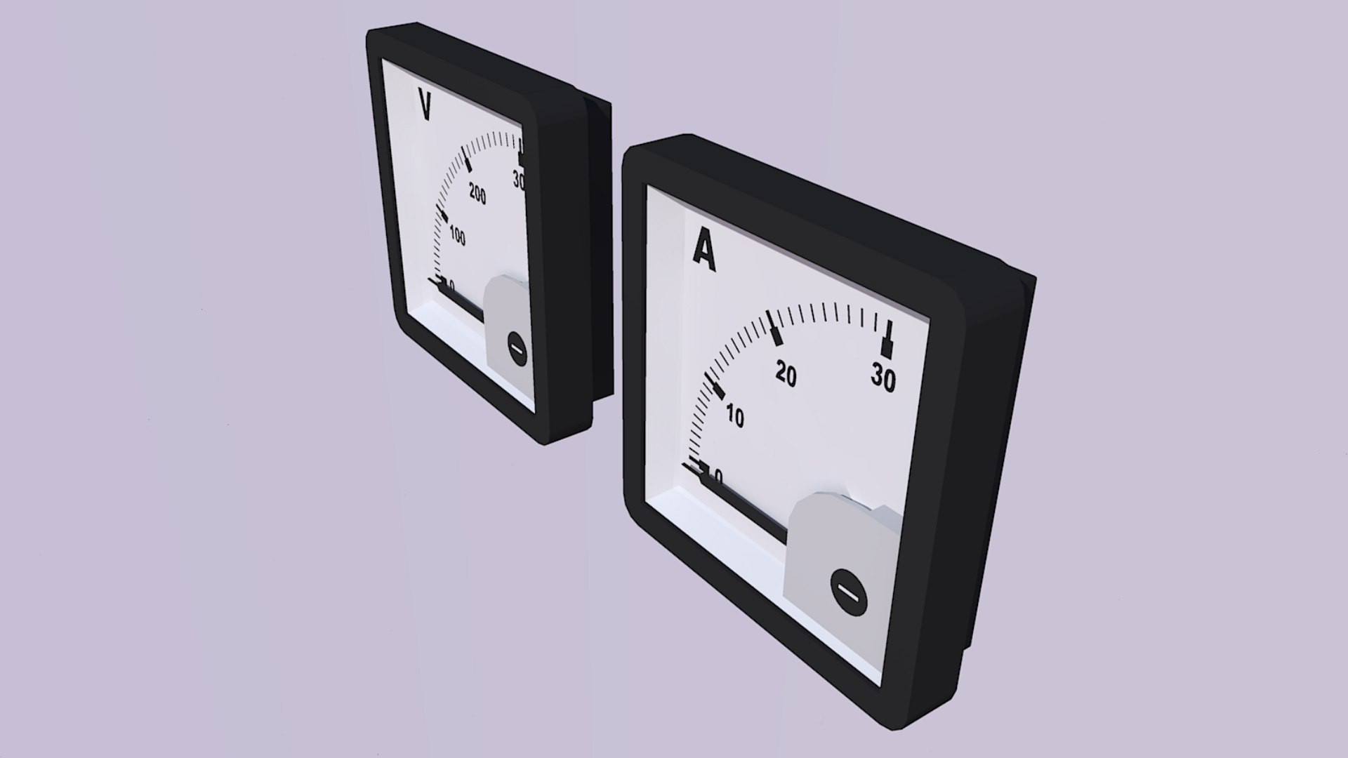 3D Analog Panel Voltmeter - Ampere Meter - TurboSquid 2133550