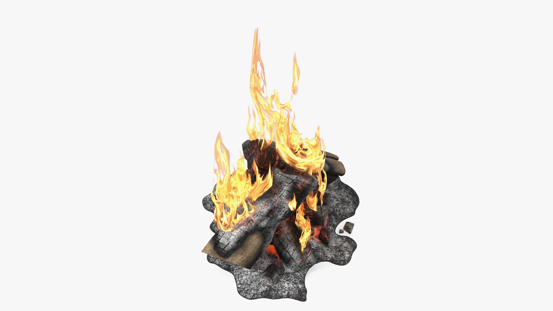 3D Burning Wooden Logs Collection 2 - TurboSquid 2421502