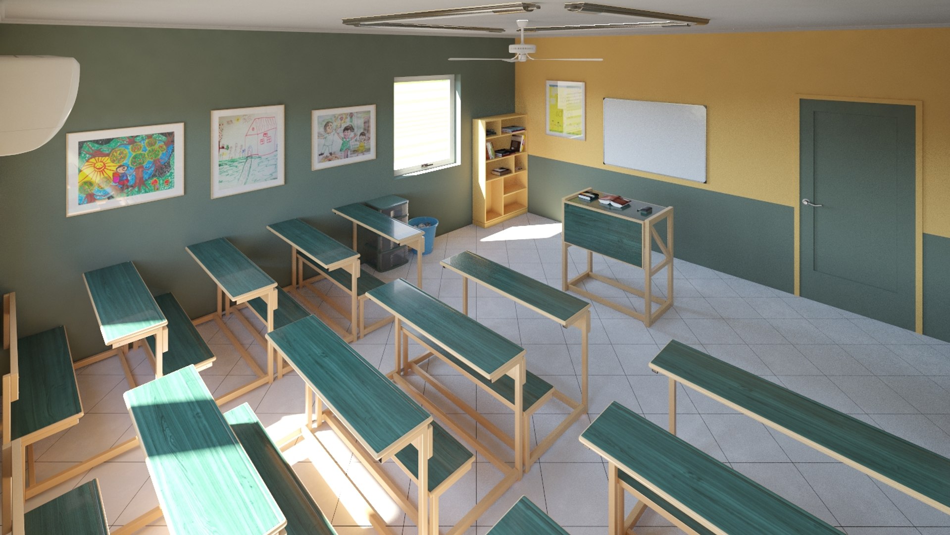 School Class Room 3D Model - TurboSquid 1245486