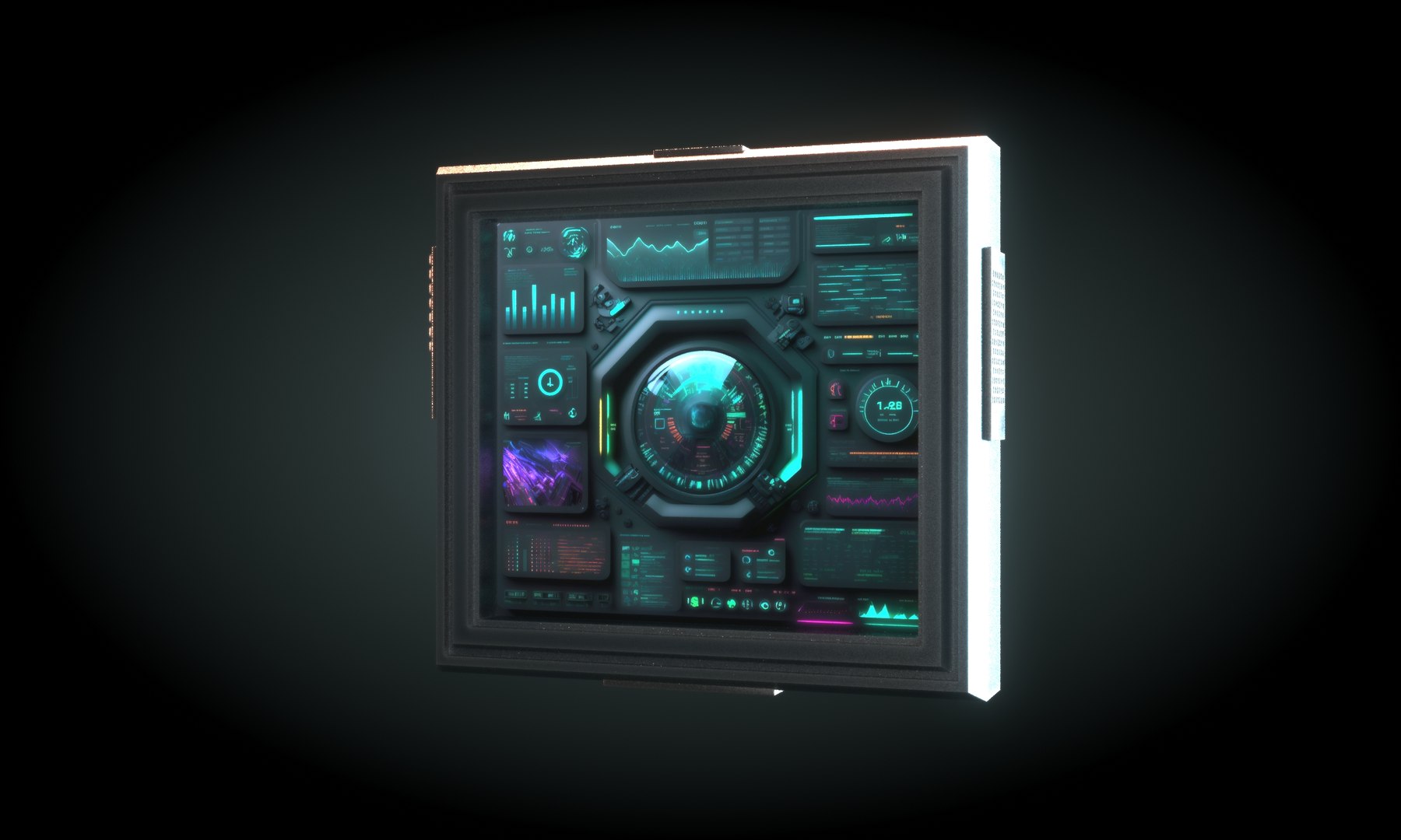 Sci Fi Cyberpunk Monitors 3D - TurboSquid 1999882