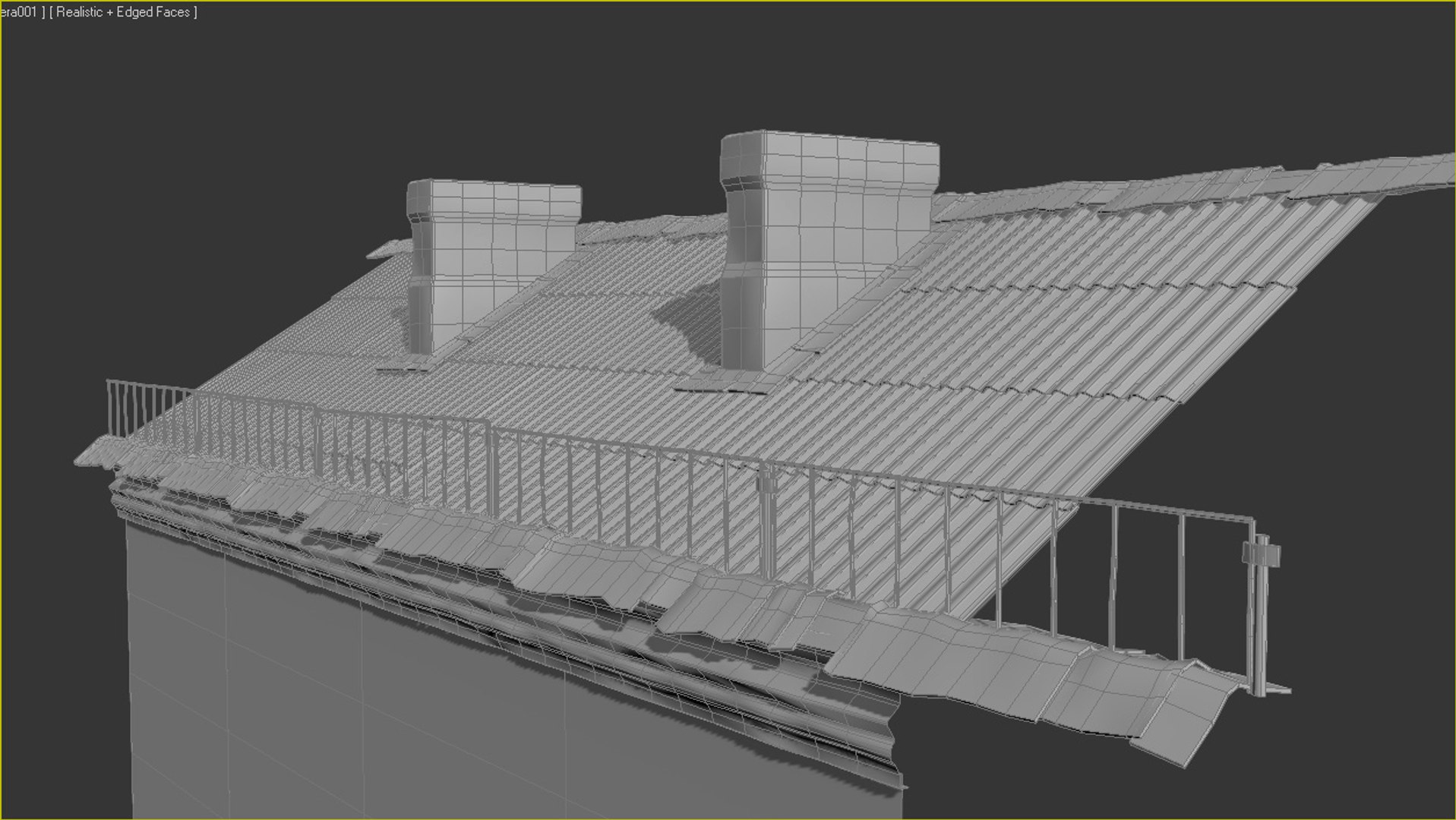3d model old roof