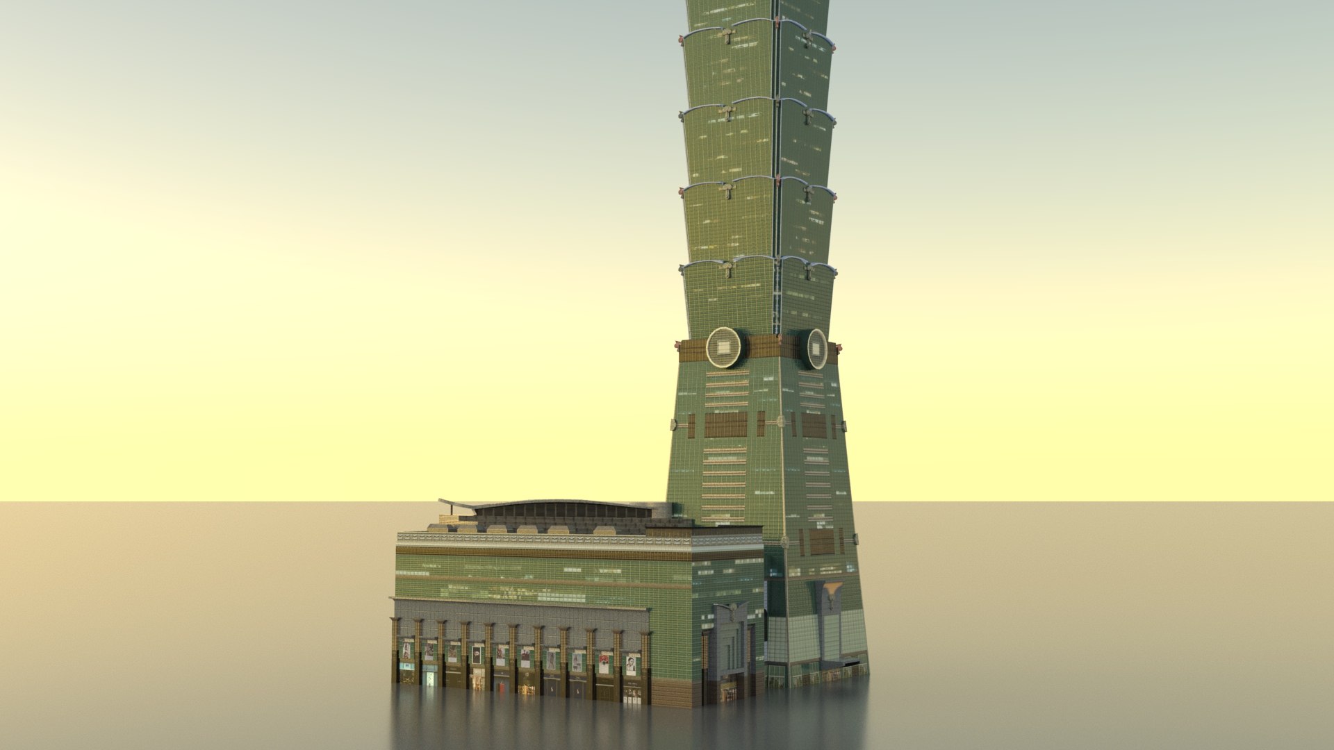 Taipei 101 Tower 3D Model - TurboSquid 2245918
