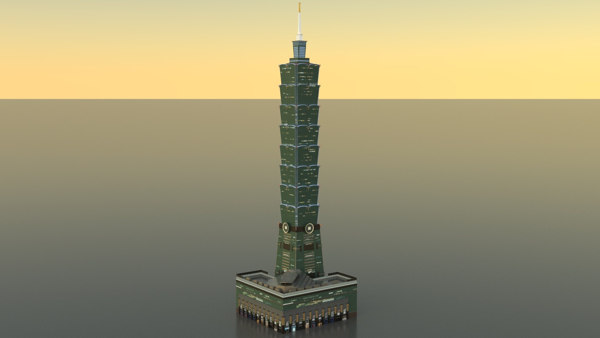 Taipei 101 Tower 3D Model - TurboSquid 2245918