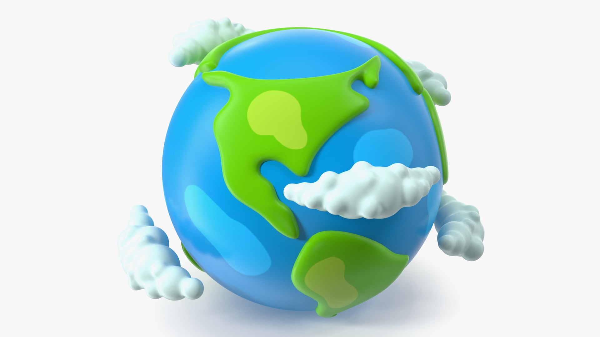 Cartoon Planet Earth With Clouds 3D Model - TurboSquid 1865726