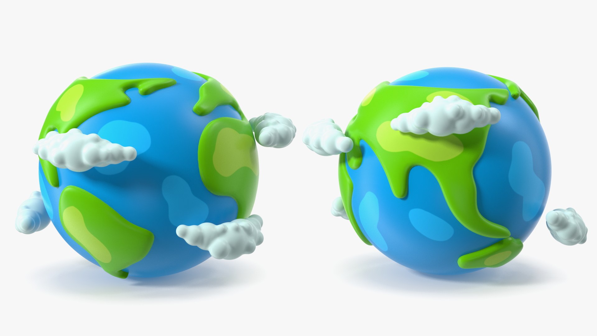 Cartoon Planet Earth With Clouds 3D Model - TurboSquid 1865726