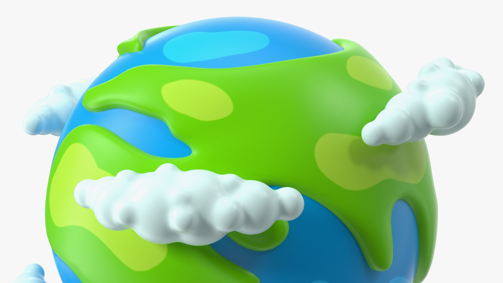 Cartoon Planet Earth With Clouds 3D Model - TurboSquid 1865726