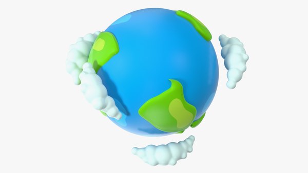 Cartoon Planet Earth with Clouds 3D model - TurboSquid 1865726