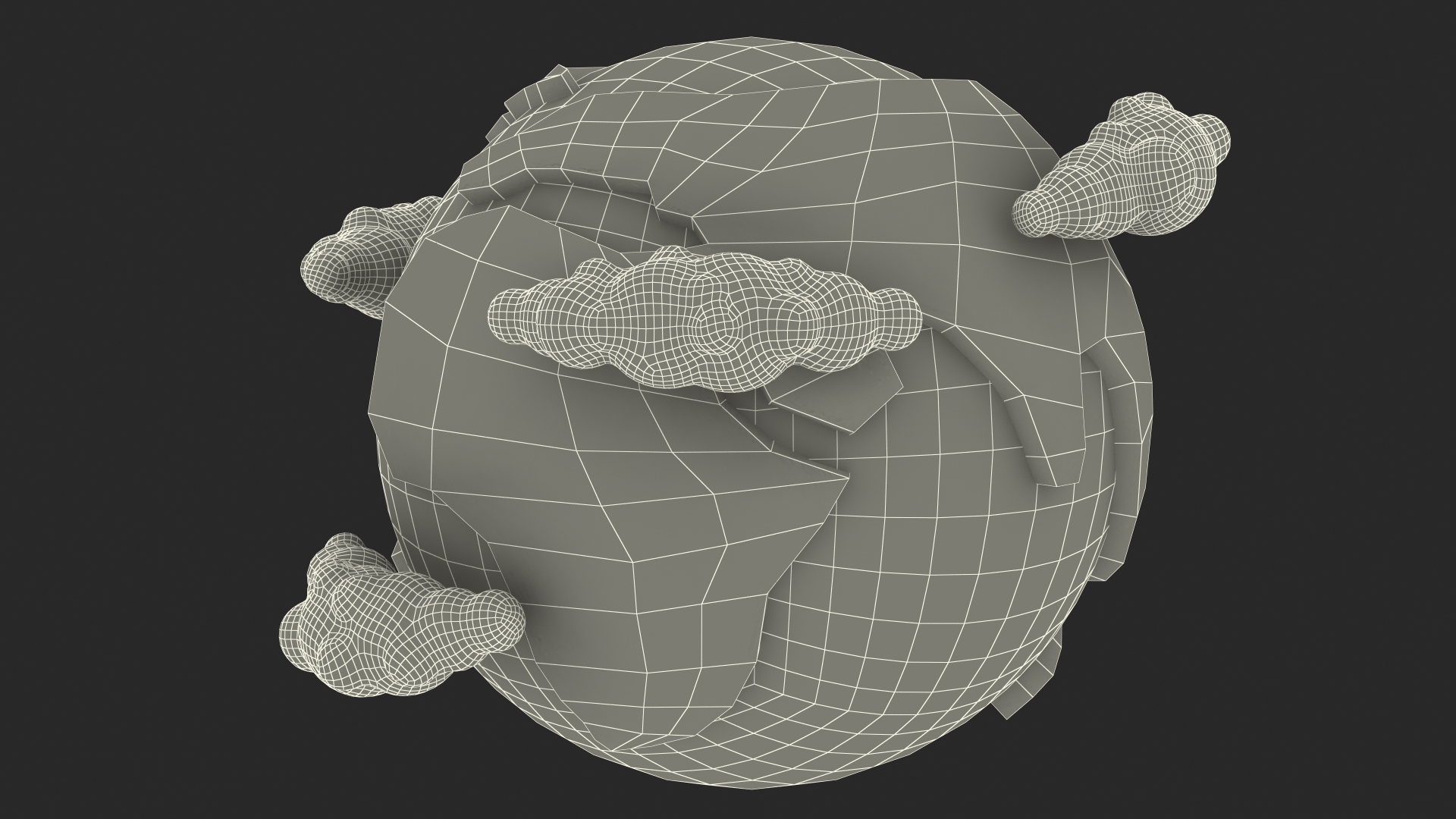 Cartoon Planet Earth With Clouds 3D Model - TurboSquid 1865726