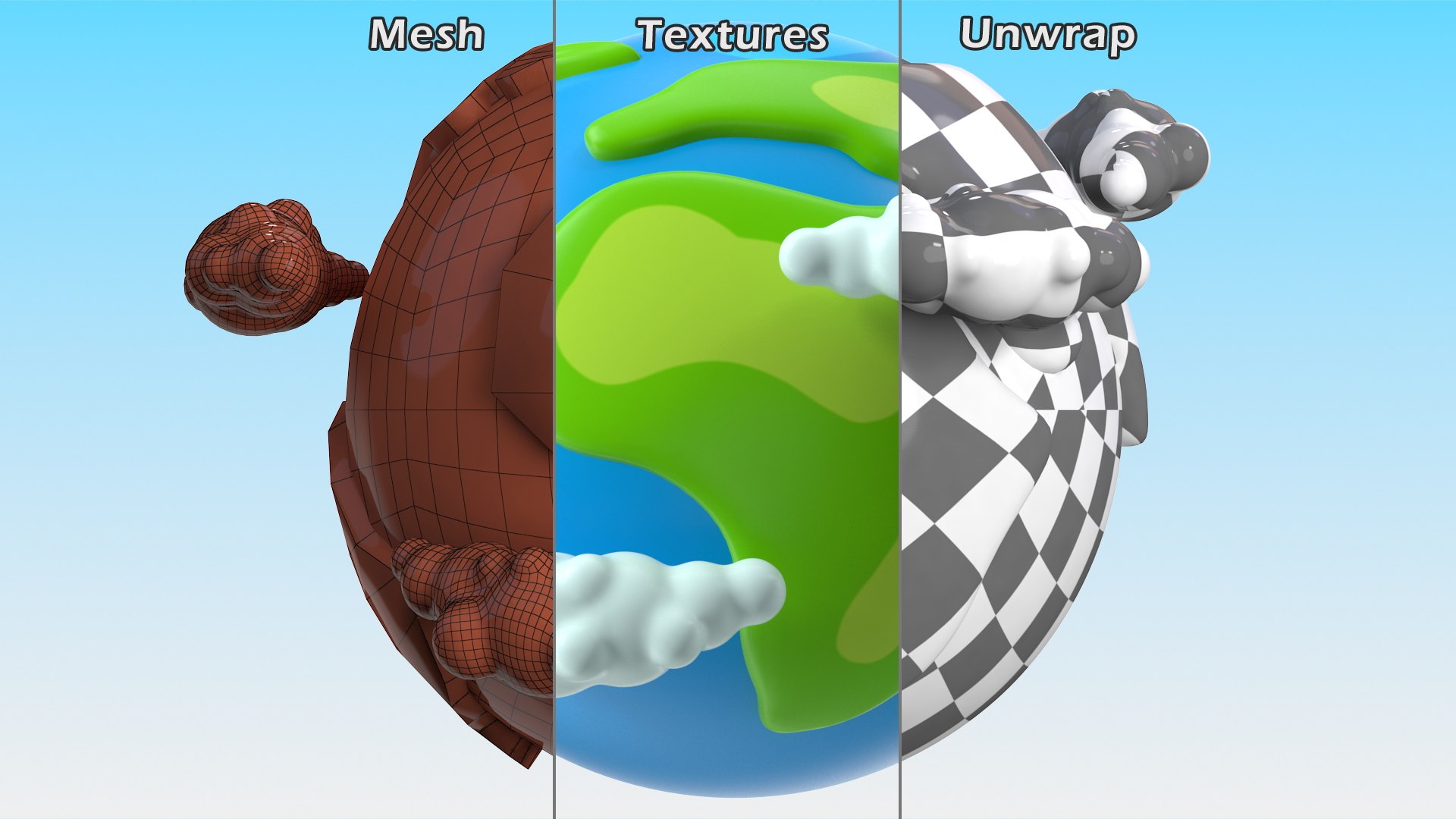 Cartoon Planet Earth with Clouds 3D model - TurboSquid 1865726