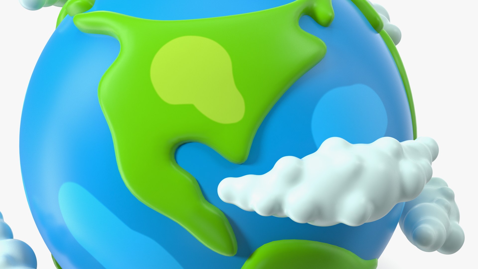 Cartoon Planet Earth With Clouds 3D Model - TurboSquid 1865726