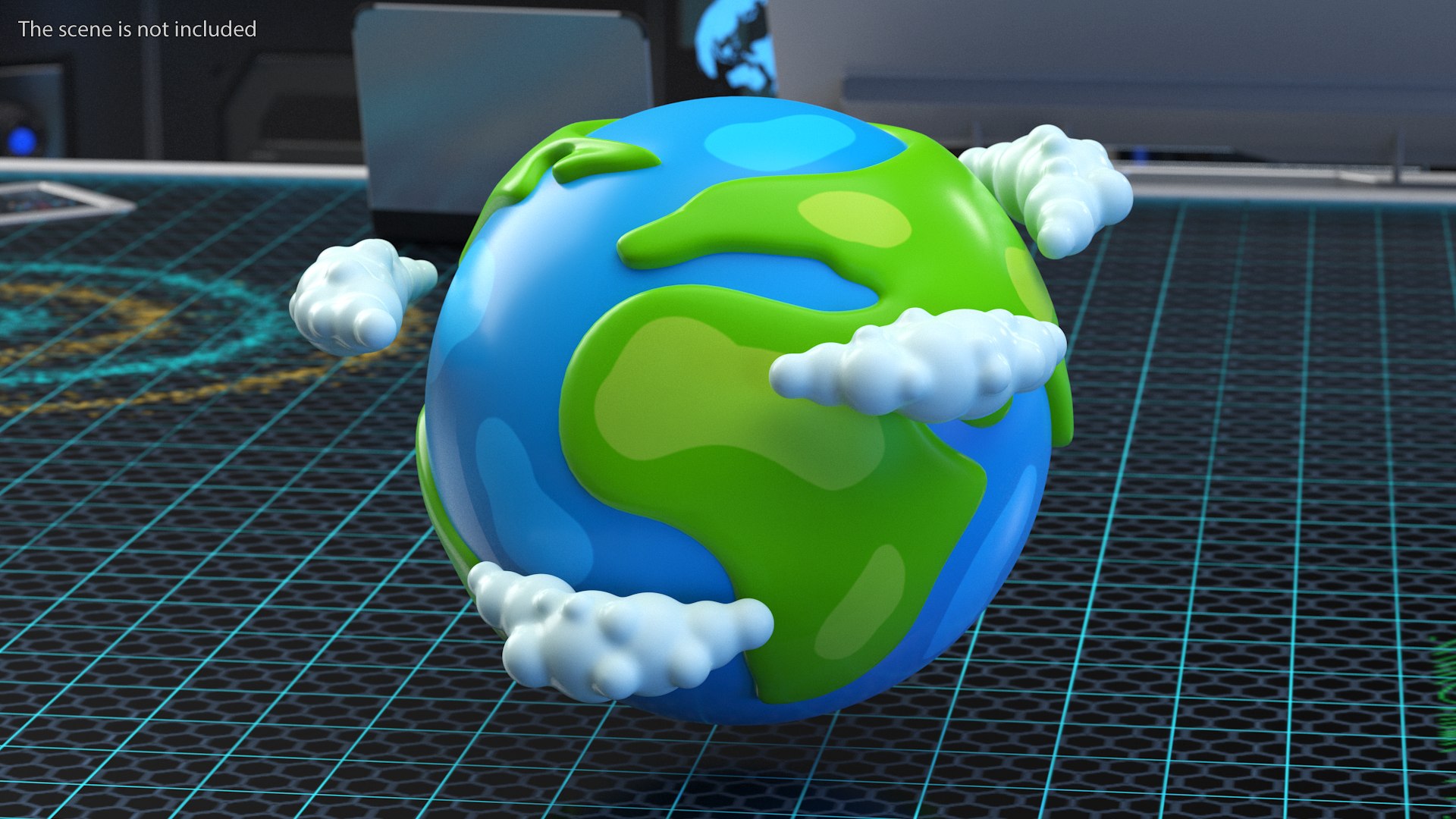 Cartoon Planet Earth With Clouds 3D Model - TurboSquid 1865726