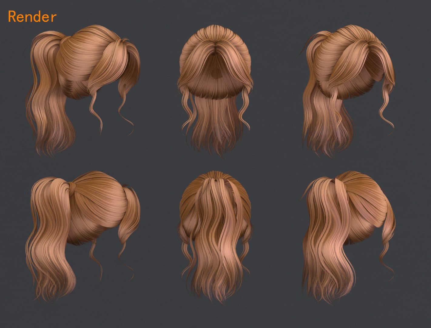 Cartoon Hair 3D - TurboSquid 1406875