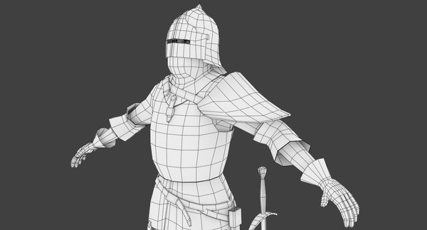 century knight armour character 3d model