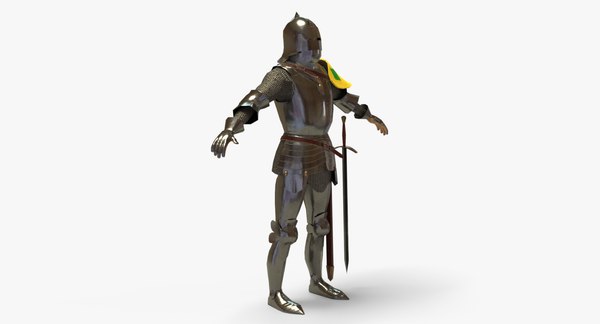century knight armour character 3d model