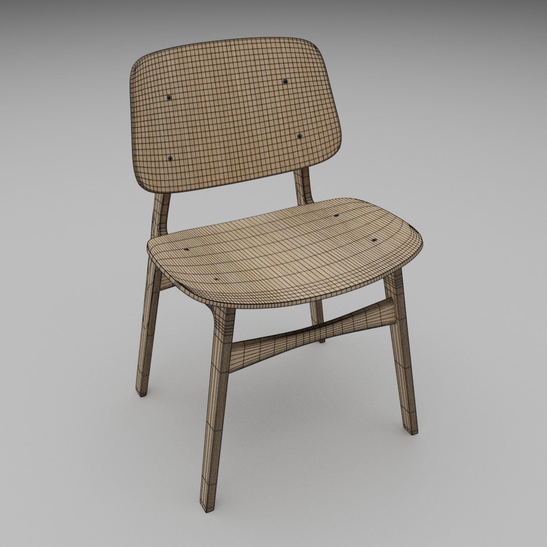 Wood Base Chair 3D Model - TurboSquid 1615840