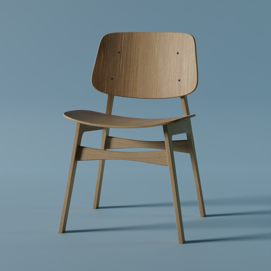 Wood Base Chair 3D Model - TurboSquid 1615840