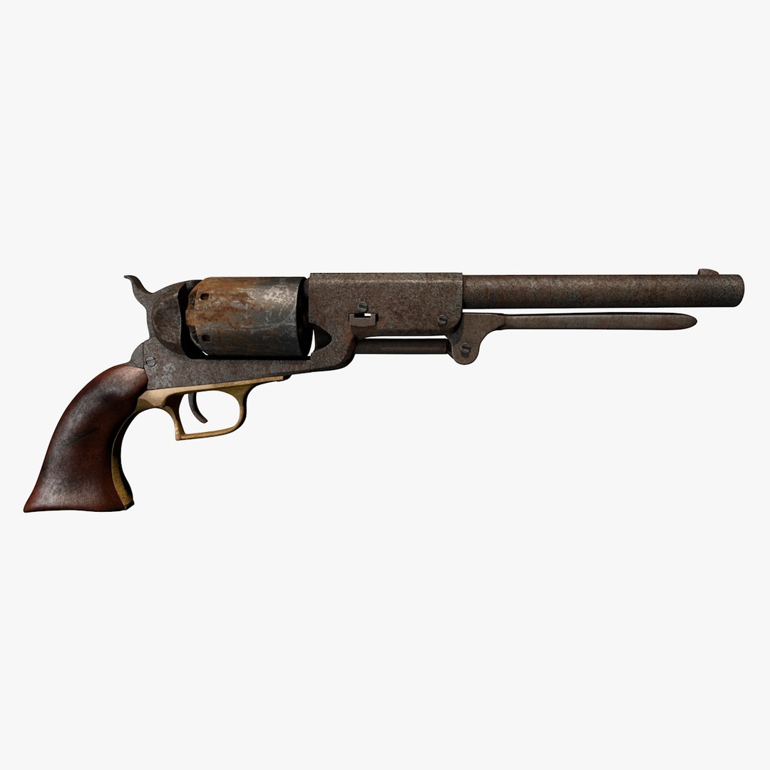 Colt Walker 1847 3d C4d