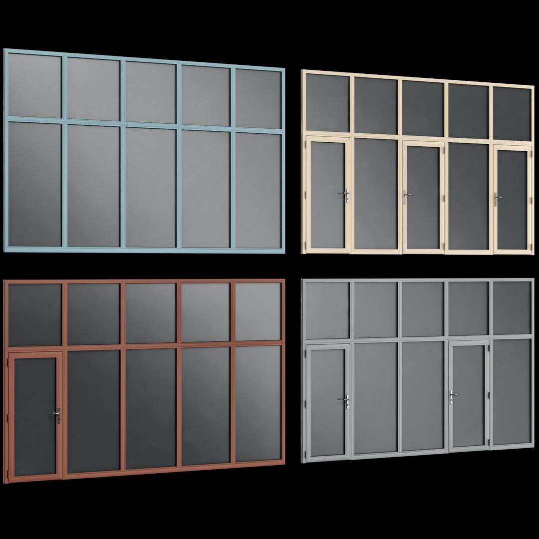 3D model Stained aluminum fire doors - TurboSquid 1901053