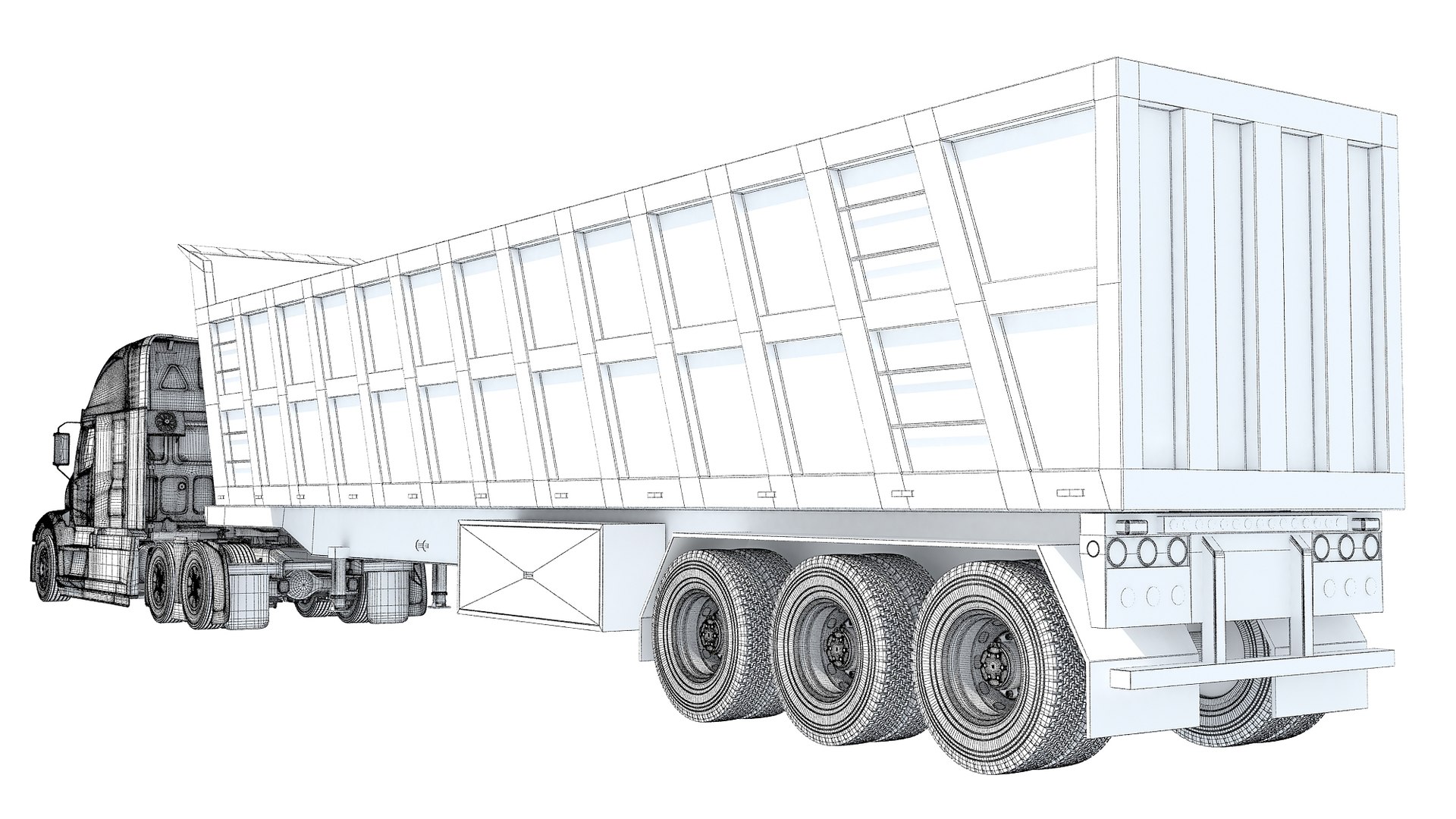 3D Truck with Tipper Trailer - TurboSquid 2163363